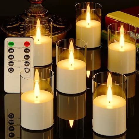 Amazon Paquete De 6 Velas Parpadeantes Sin Llama Y Con Control