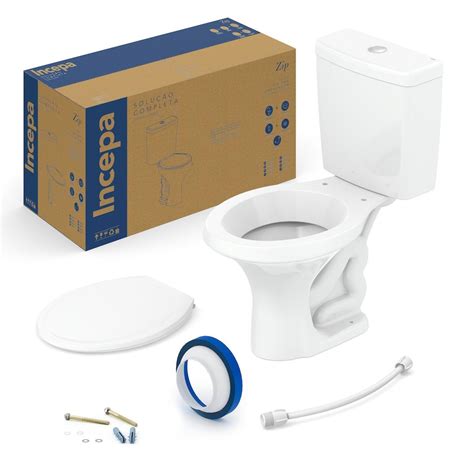 Kit Vaso Sanitário Caixa Acoplada 6L Assento Zip Incepa