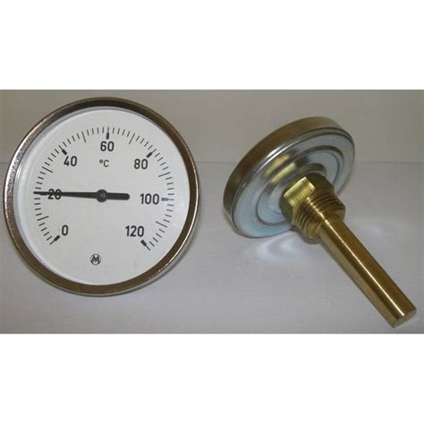 Bimetall Thermometer 1 2 D100mm 0 120 Waagr Tauchsch 100mm Kla