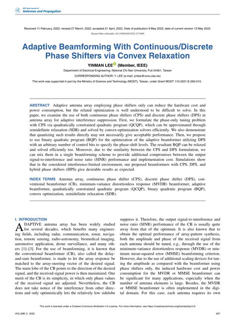 pdf adaptive beamforming with continuous discrete phase shifters via convex relaxation