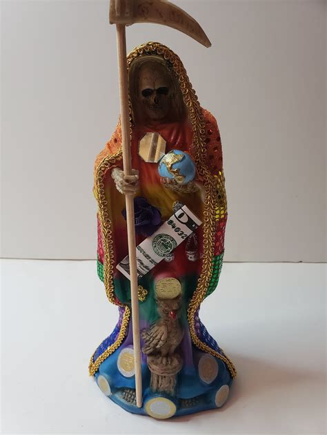 Santa Muerte Color Rainbow Size 12 Holy Dead Statue Etsy