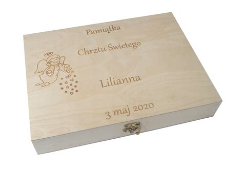 PUDEŁKO DREWNIANE 29x20x7 Z GRAWEREM szkatułka na biżuterię ozdoby