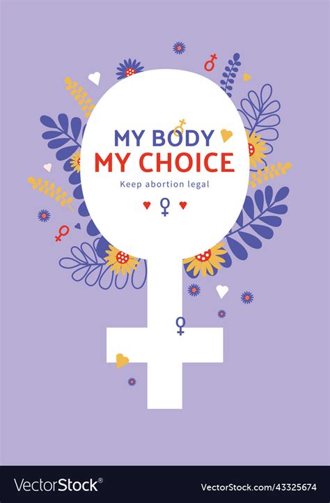 My Body Choice Flat Concept Poster Royalty Free Vector Image