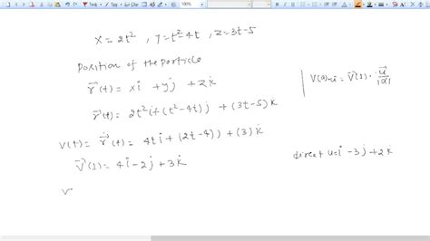 solved 1 9 a particle moves along a curve whose parametric equations are x 2t2 y t2 4t 2