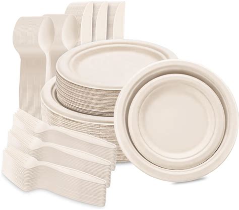 Amazon LIZPARE 250Pcs Disposable Paper Plates Set With Extra Long