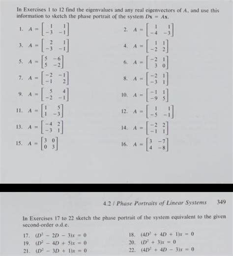 solved in exercises 1 to 12 find the eigenvalues and any