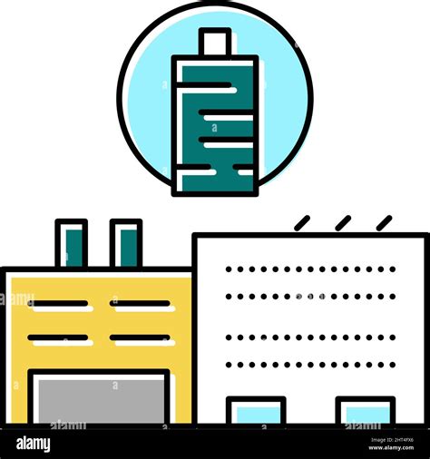ilustración de vector de icono de color textil de producción de fábrica