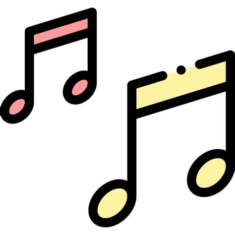 Icono De Notas Musicales Detailed Rounded Lineal Color