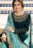 Drashti Dhami Blue Satin Georgette Embroidered Sharara Style Suit