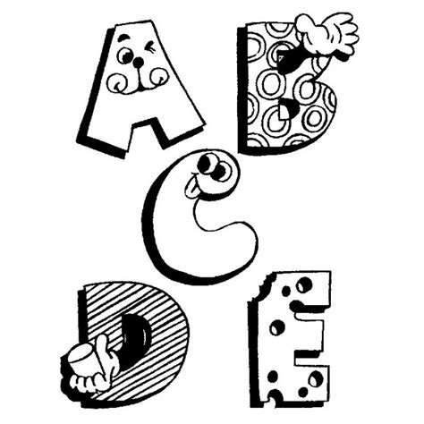 Coloriage Lettres rigolotes de l Alphabet dessin gratuit à imprimer
