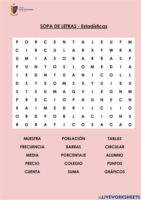 The Spanish Language Word Search Is Shown In Pink And White With Words