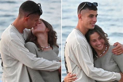 Loved Up Chelsea Star Kai Havertz Kisses Girlfriend Sophia On Beach During Romantic Getaway To