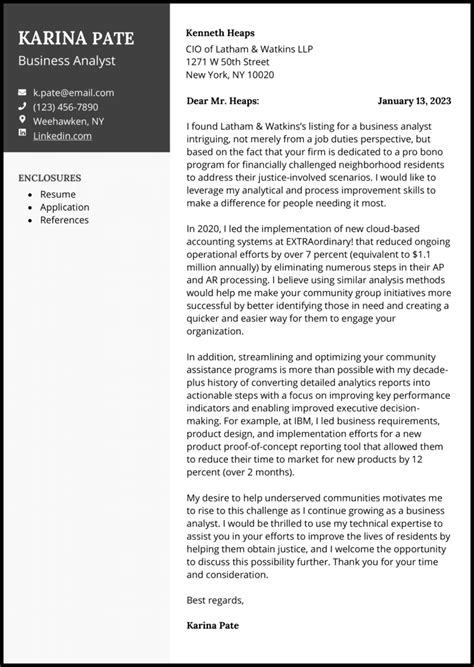 Business Analyst BA Cover Letter 5 Examples For 2024