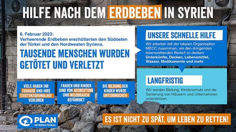 Plan Aktionsgruppen Nothilfe für Menschen in Syrien