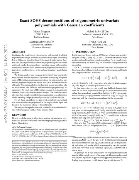 exact sohs decompositions of trigonometric univariate polynomials with gaussian coefficients