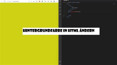 Hintergrundfarbe in HTML ändern HTML 3 YouTube
