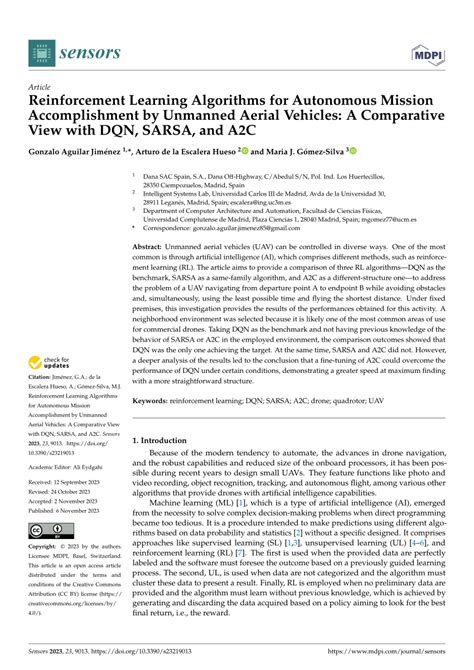 pdf reinforcement learning algorithms for autonomous mission accomplishment by unmanned aerial
