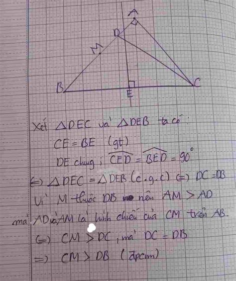 Toán Lớp 7 Cho tam giác ABC có góc A 90 độ Đường trung trực của BC