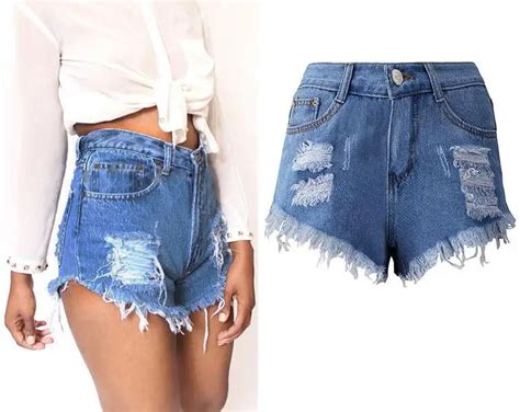 New 2018 Ripped Jeans Denim Shorts For Women Summer Female Blue Denim Loose Shorts Women Sexy