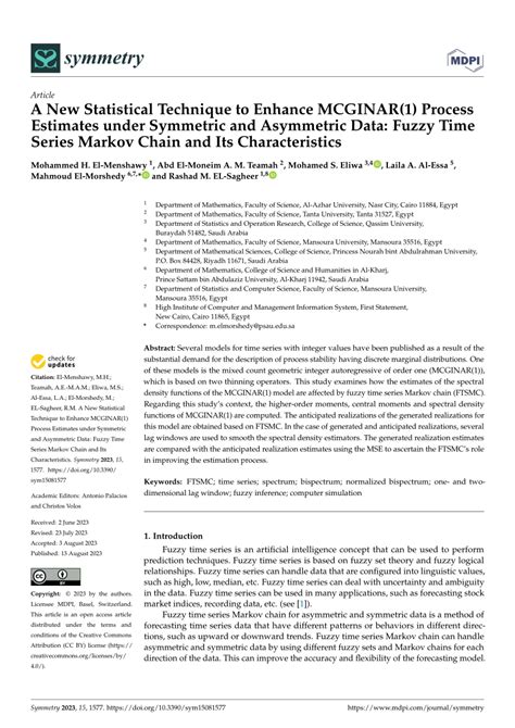 pdf a new statistical technique to enhance mcginar 1 process estimates under symmetric and