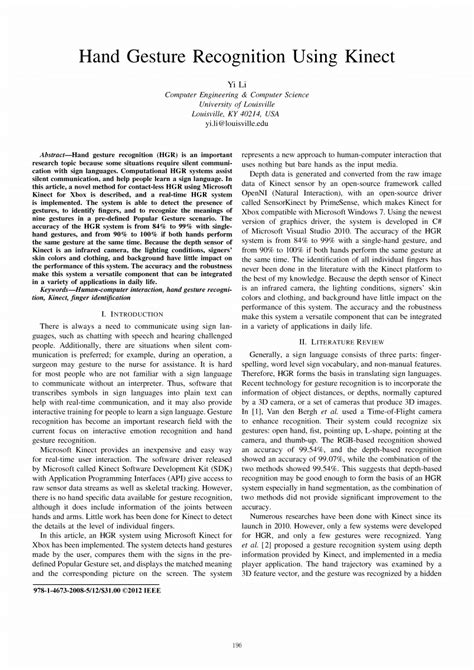 pdf hand gesture recognition using kinect