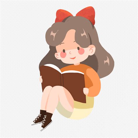Niña Leyendo Un Libro imágenes de gráficos png gratis Lovepik