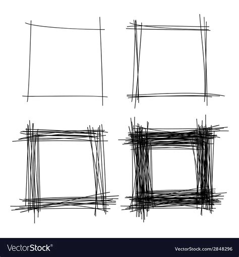 Set Of Hand Drawn Scribble Squares Design Elements