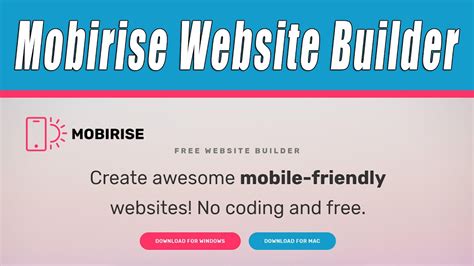Mobirise Free Website Builder YouTube