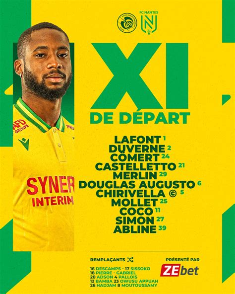 FC Nantes RC Strasbourg FC Nantes La Composition Nantaise