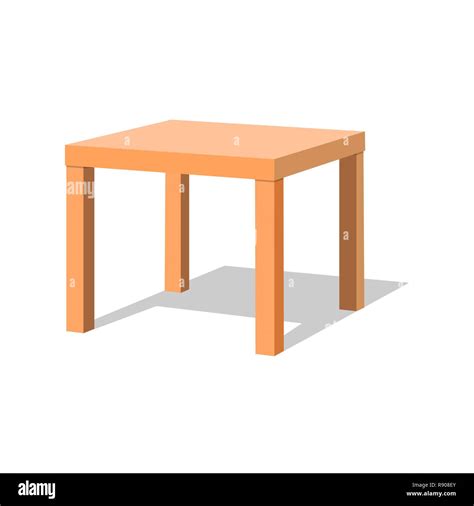 Mesa de madera vector ilustración aislada sobre fondo blanco Imagen
