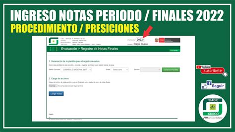 Siagie Tutorial Registro De Notas Por Periodo Y Notas Finales