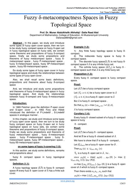 pdf fuzzy δ metacompactness spaces in fuzzy topological space