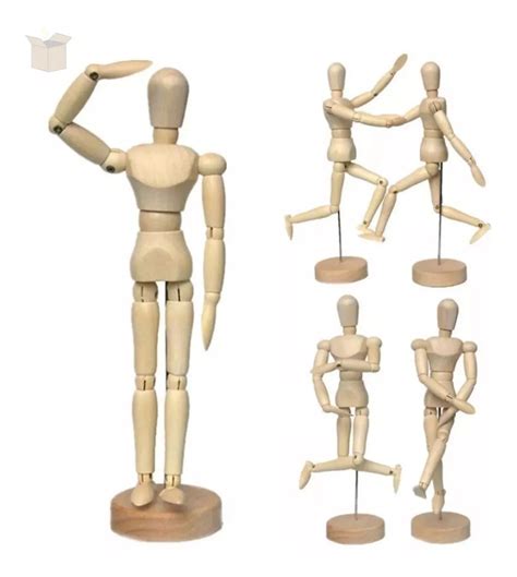 Manequim Madeira Boneco Articulado 30 Cm Modelo Desenho Arte Mebuscar
