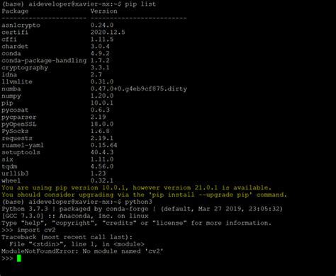 Python OpenCV With CUDA Support In CONDA Env Jetson Xavier NX