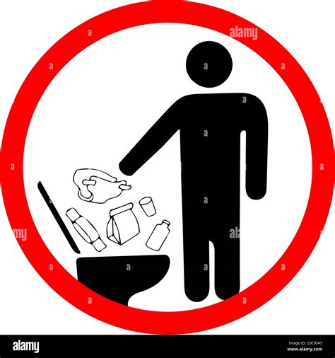Do Not Litter In Toilet Icon Keep Clean Sign No To Throw Garbage Into