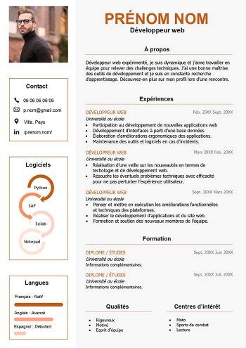 Exemple CV Développeur Web 2025 Télécharger Gratuit