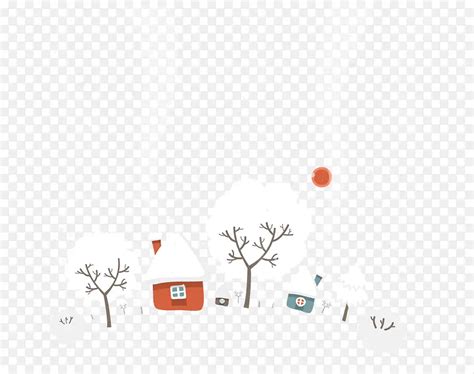 矢量冬天雪花覆盖树木房子手绘PNG图片素材下载 图片编号qzpbxbzq 免抠素材网