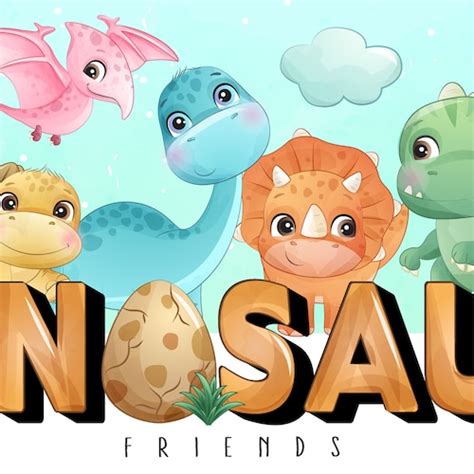 Cute Dinosaur Friends Digital Clipart Set Etsy