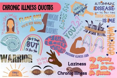Chronic Illness Quotes Set SVG Cut File By Creative Fabrica Crafts