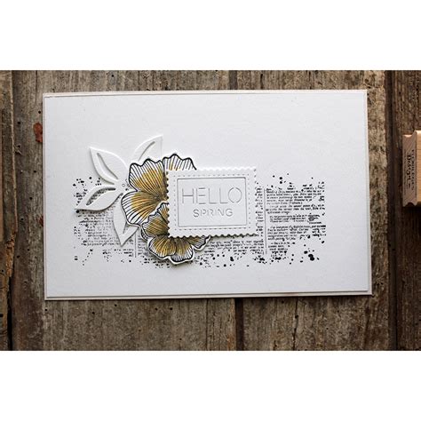 Tampon bois Fleurs striées 8 x 10 Scrapmalin