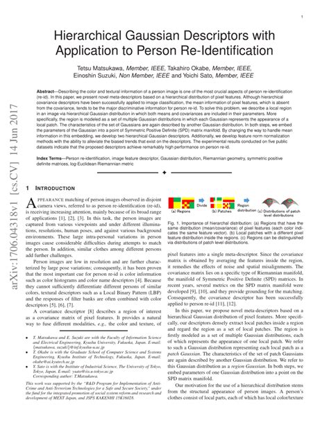 pdf hierarchical gaussian descriptors with application to person re identification