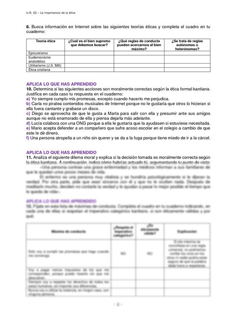 SOLUTION Ud 02 La Importancia De La Tica Actividades Studypool