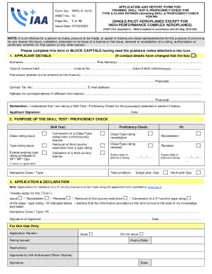Fillable Online Application And Report Form For Atpl Mpl Type Rating