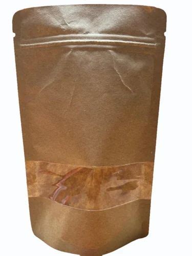 Brown Plain Kraft Paper Stand Up Pouch At Rs 13 Piece Paper Pouch In