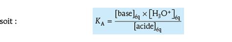 Constante d acidité d un couple acide base Physique chimie