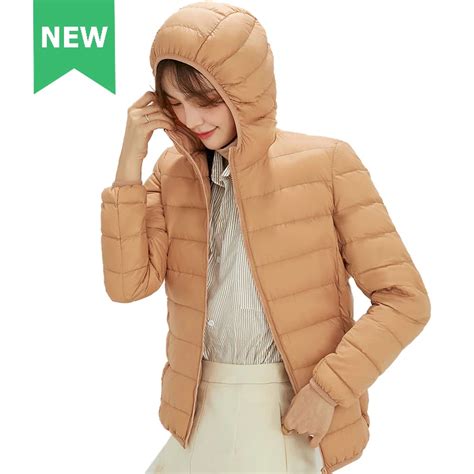Veste en duvet Ultra légère pour femme nouveau manteau chaud à capuche