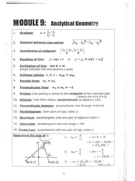 Solution Module Analytical Geometry Studypool Worksheets Library