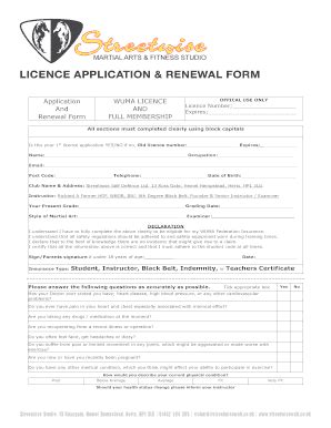 Fillable Online Streetwiseweb Co LICENCE APPLICATION RENEWAL FORM