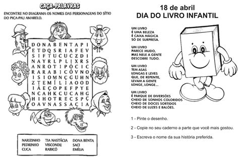 Atividades da Tia Liu DIA DO LIVRO INFANTIL ATIVIDADES EXERCÍCIOS