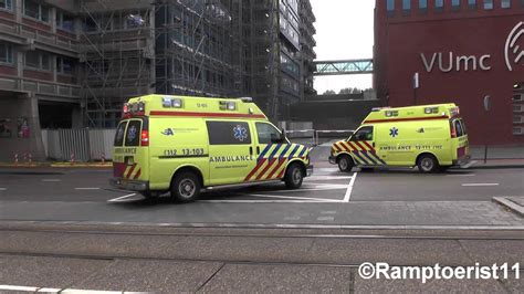 Vele Ambulances Met Spoed Naar Verschillende Meldingen In Amsterdam